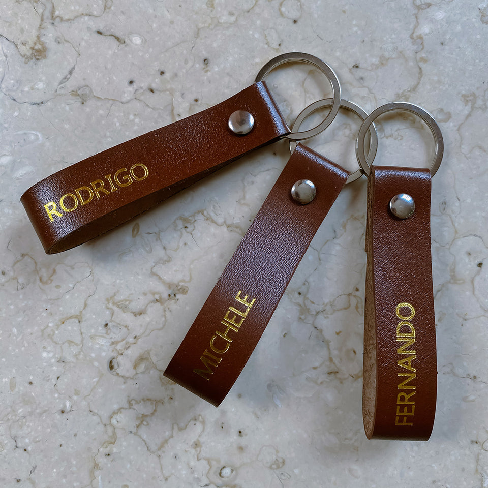 Llavero Elegante de Cuero Personalizado con Nombre - La Regalier